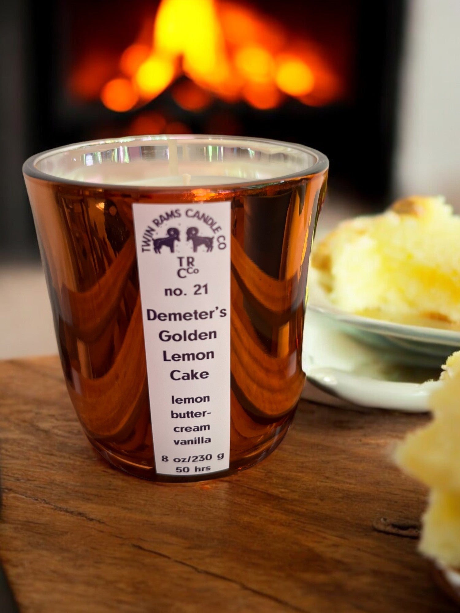 no. 21 Demeter's Golden Lemon Cake Candle – Twin Rams Candle Co.